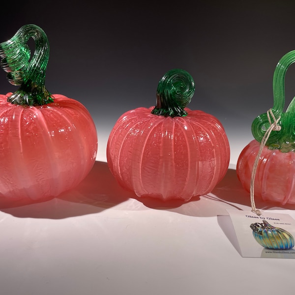 Pink Glass Pumpkin - Etsy