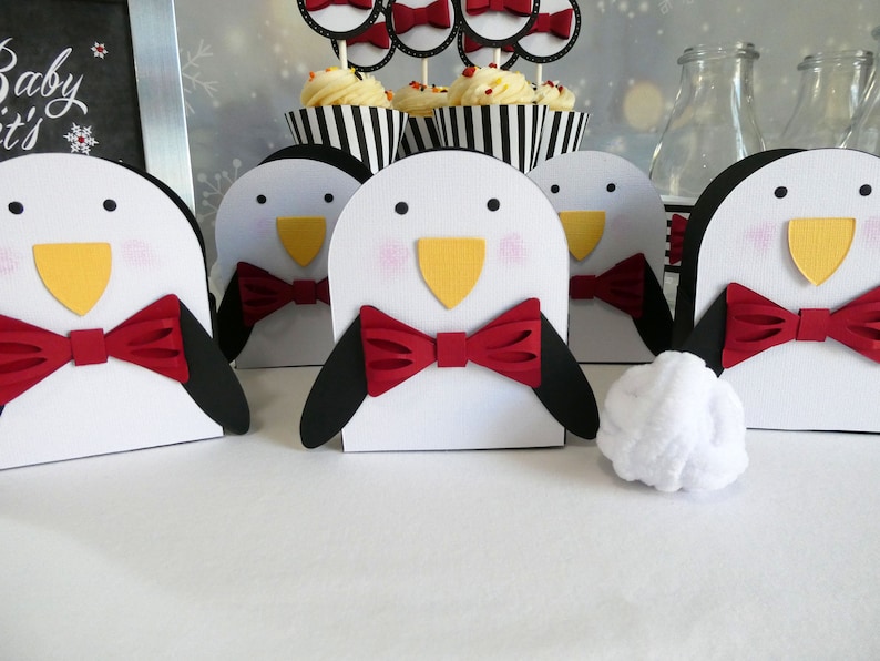 Penguin Party Favor | Treat Box | Snack Box – Set 6 - Etsy
