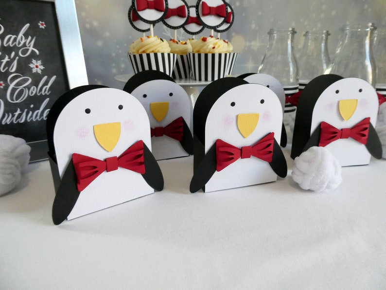 Penguin Party Favor | Treat Box | Snack Box – Set 6 - Etsy