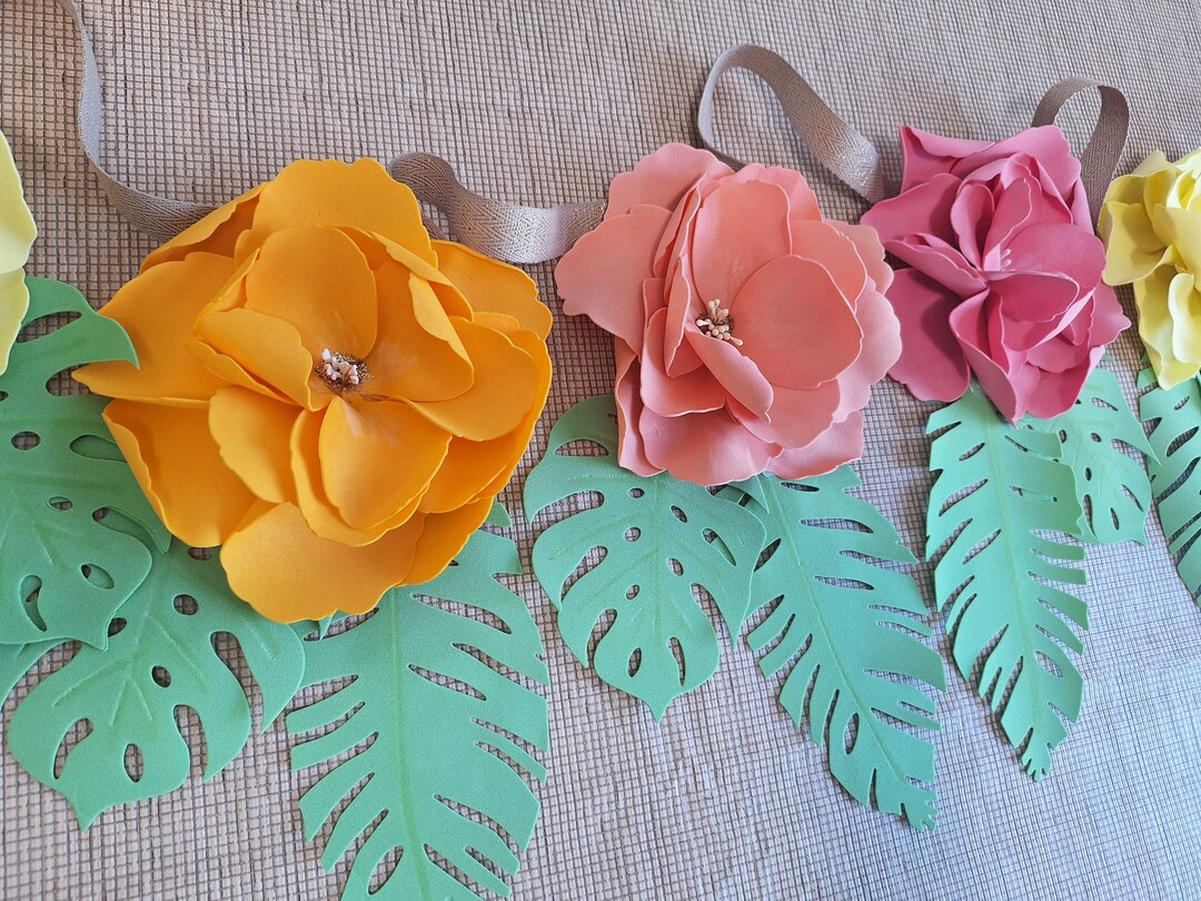 Tropical Flowers Banner Garland Banner - Etsy