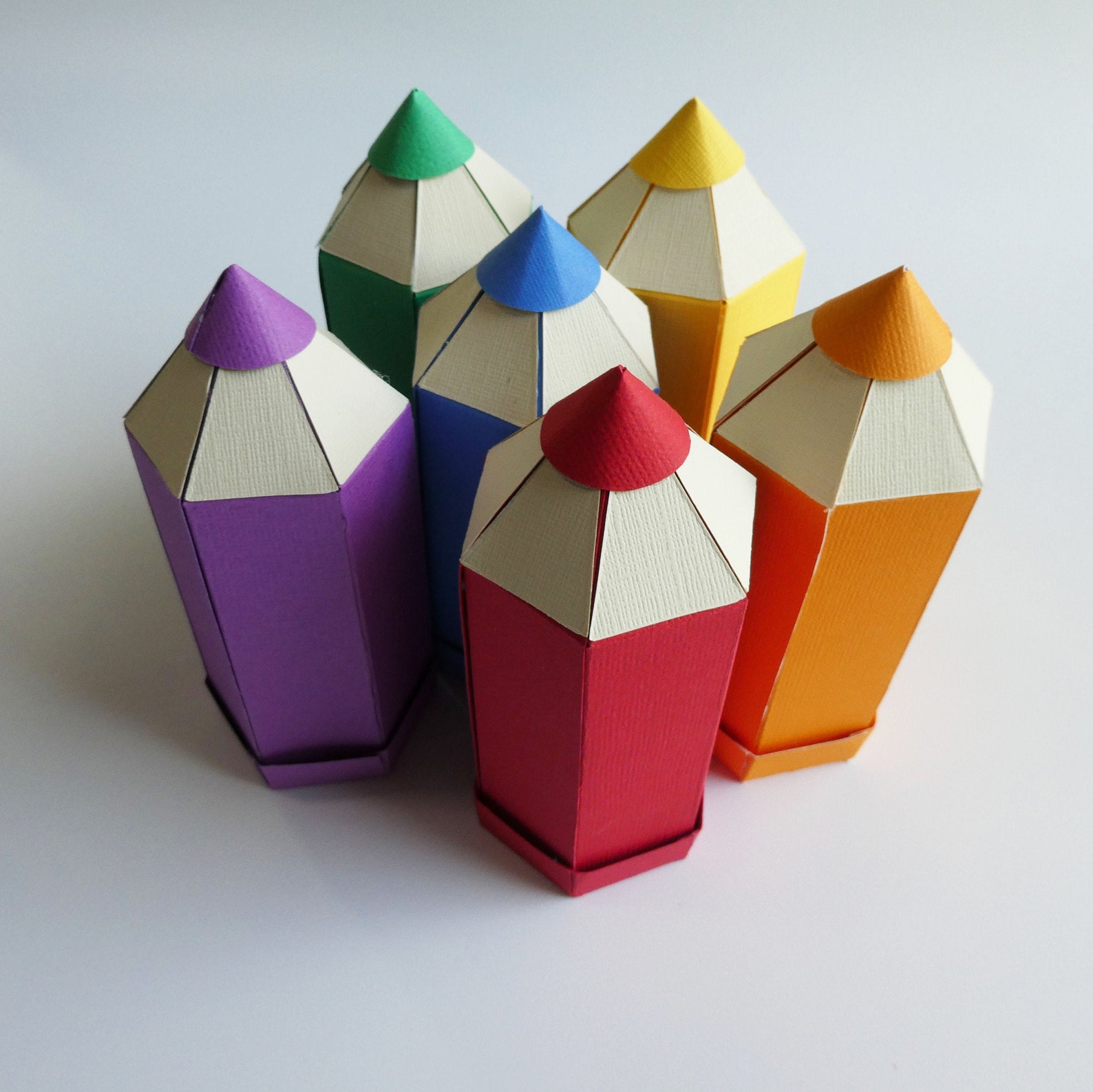 Large Colored Paper Pencil Boxes Party Favors Gift Box | Etsy