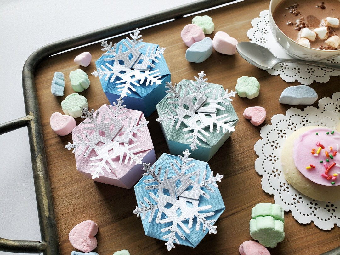 Hexagon Winter Snowflake Party Favor | Gift Box – Set of 8 - Etsy