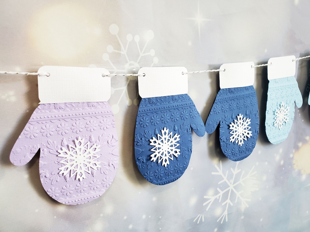 Snowflake Mitten Banner | Garland - Etsy