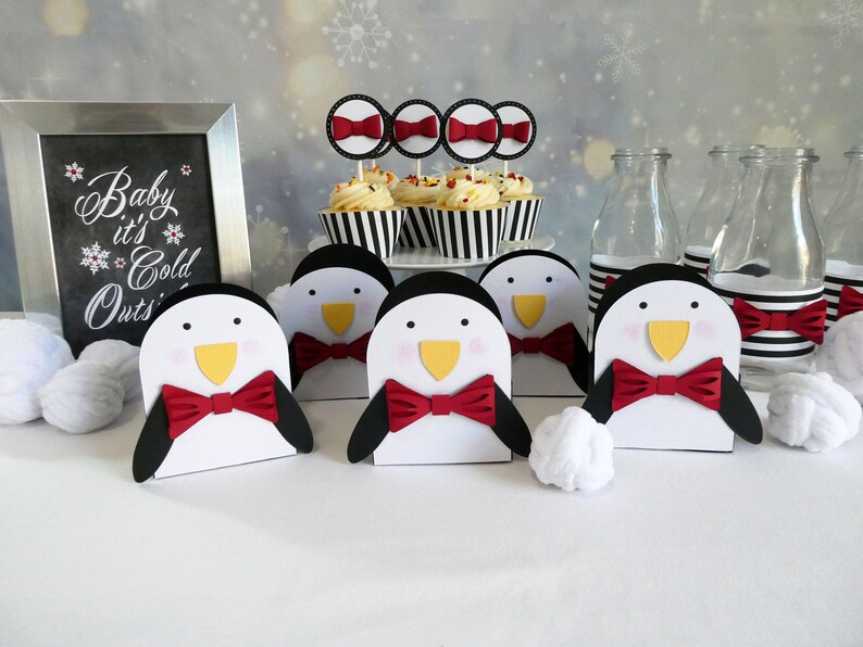 Penguin Party Favor Treat Box Snack Box Set of 4 and 8 - Etsy