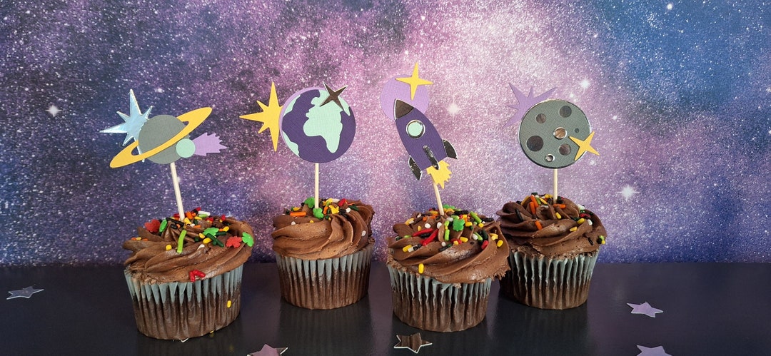 Space Themed Cupcake Toppers – Set of 12 - Etsy