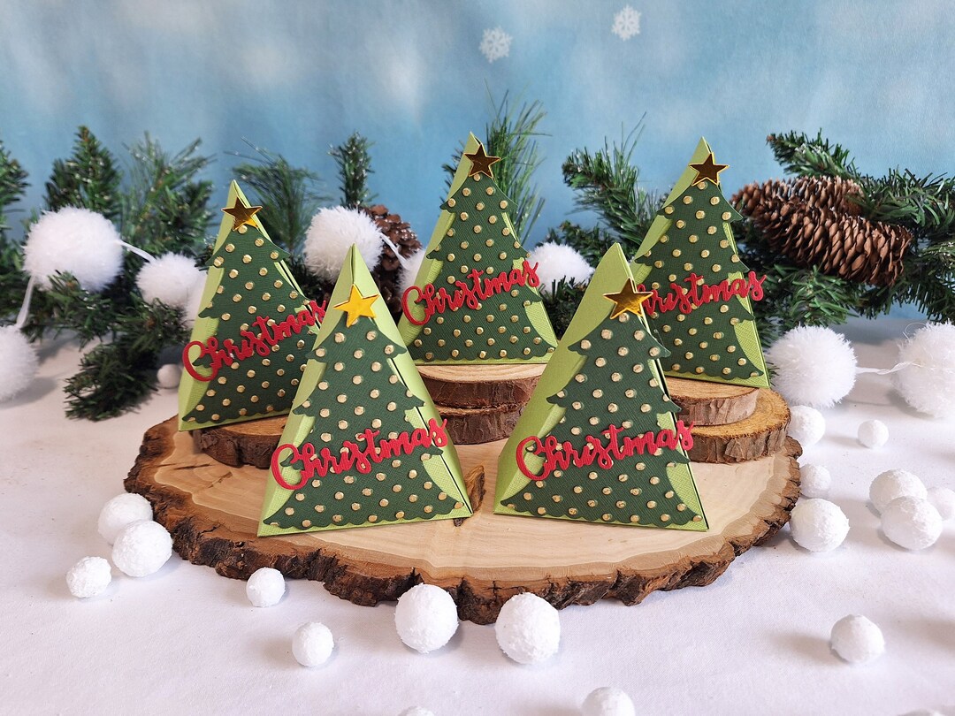 Christmas Tree Triangle Gift Box | Party Favor – Set of 6 - Etsy