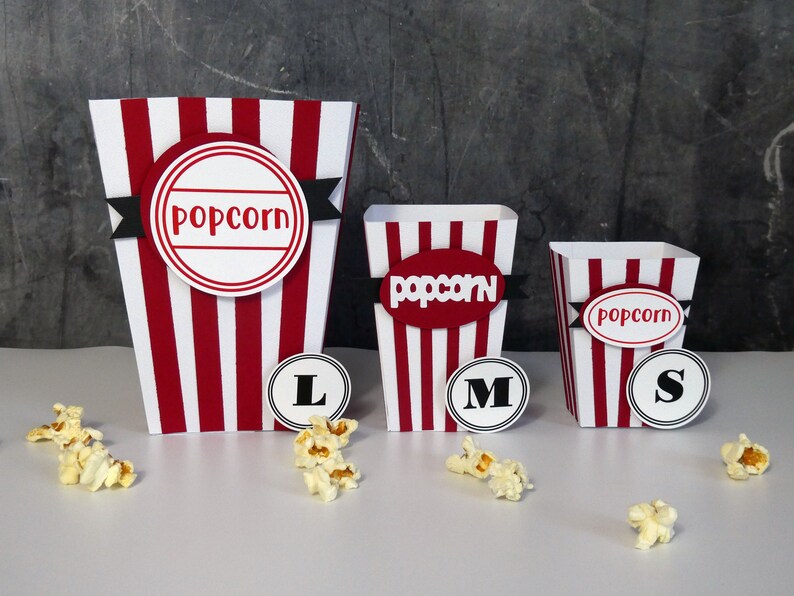 Large Medium and Small Popcorn Boxes Gift Box Party Favors - Etsy UK