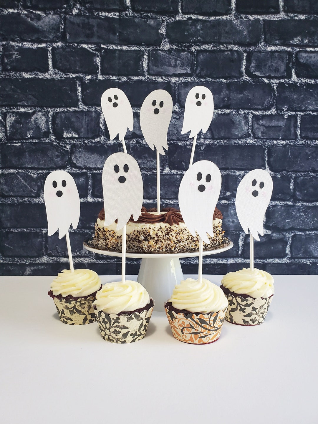 Cute Ghost Cake & Cupcake Toppers - Set of 12 - Etsy