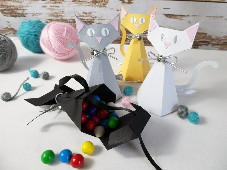 Cat | Party Favors | Gift Box | Cake Topper – Set of 6 - Etsy