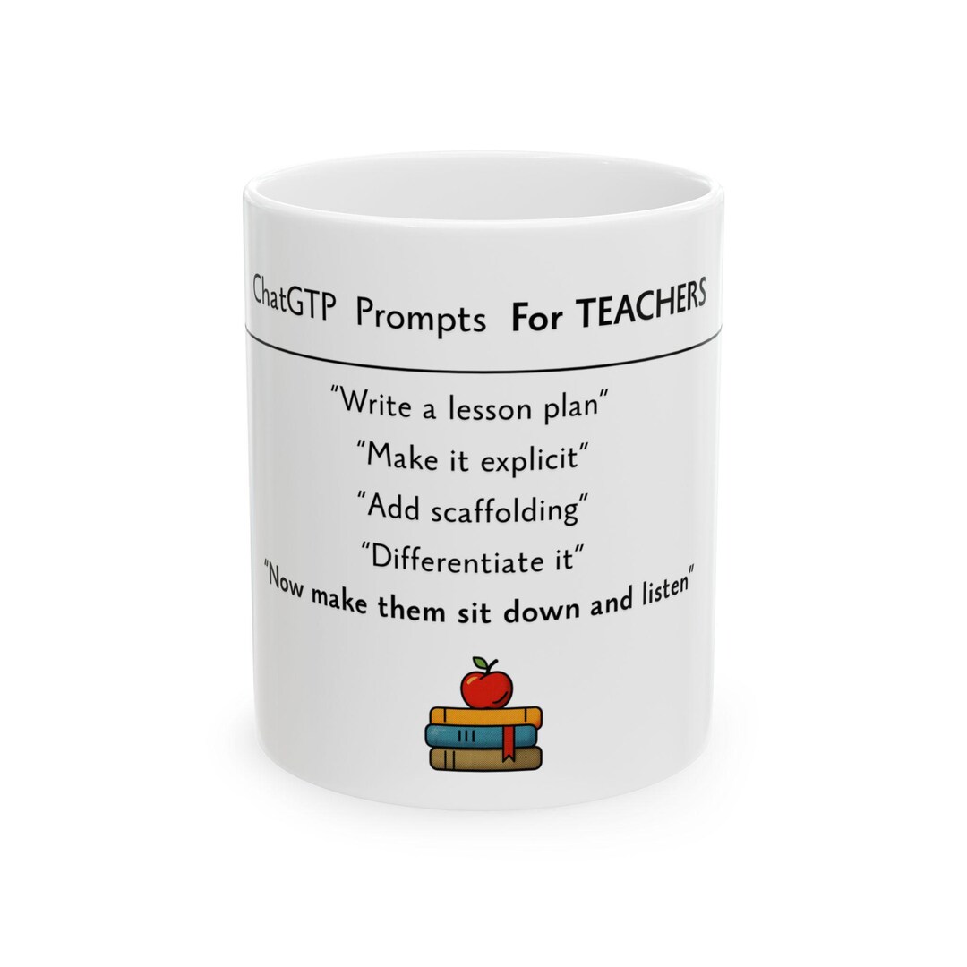Chatgtp Prompts for Teachers Mug | Teacher Coffee Cup - Etsy Australia