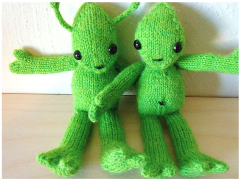 Little Green Alien With Pullover Knitted Toy | Alien Amigurumi ...