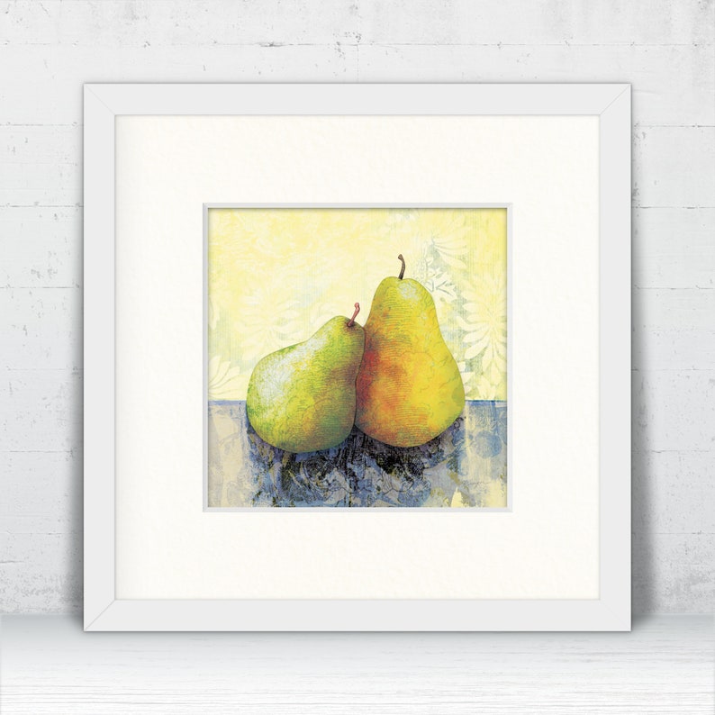 Two Pears Print Wall Art | DOWNLOADABLE Fine Art Print - Etsy