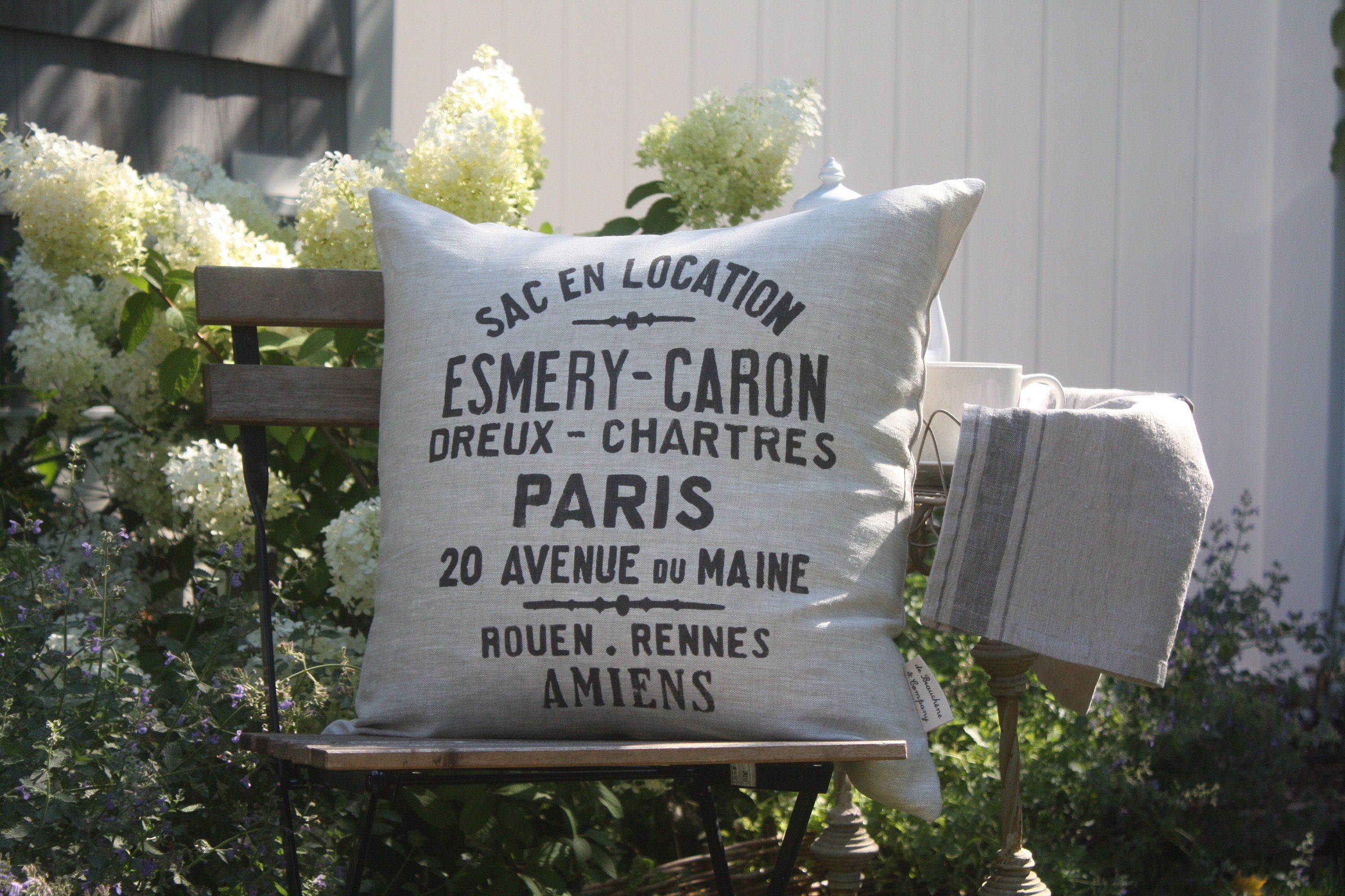 ESMERY CARON Grain Sack Pillow, Industrial Loft, Country Style, Cottage ...