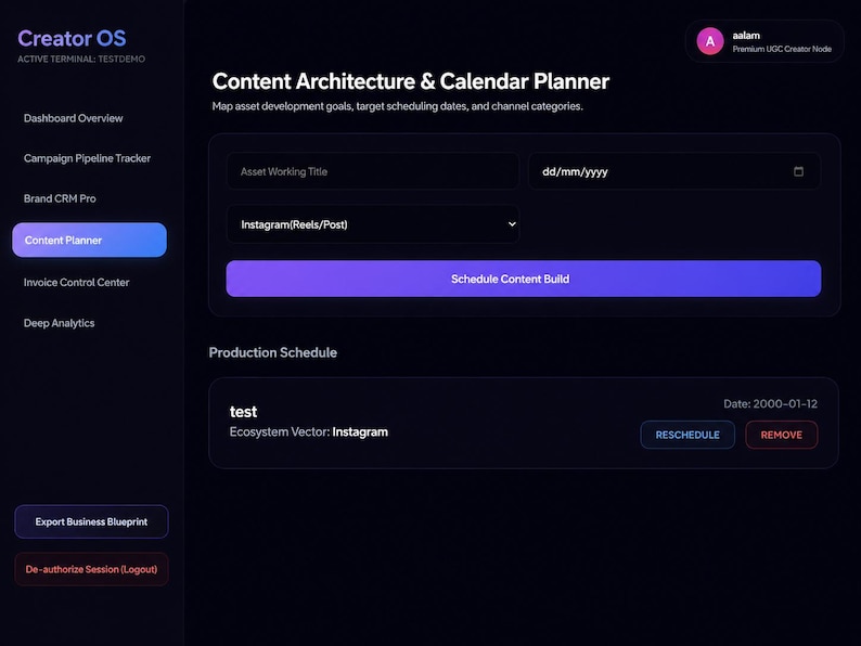 Creator OS Dashboard Template | Creator CRM Analytics Dashboard | Dark ...