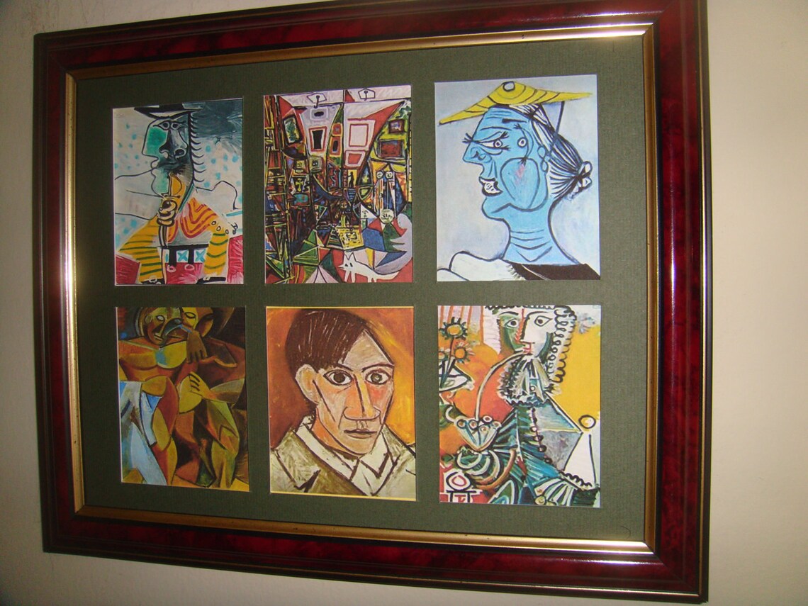 PABLO PICASSO 6 Miniature Reproductions of His Paintings in a Mat in ...