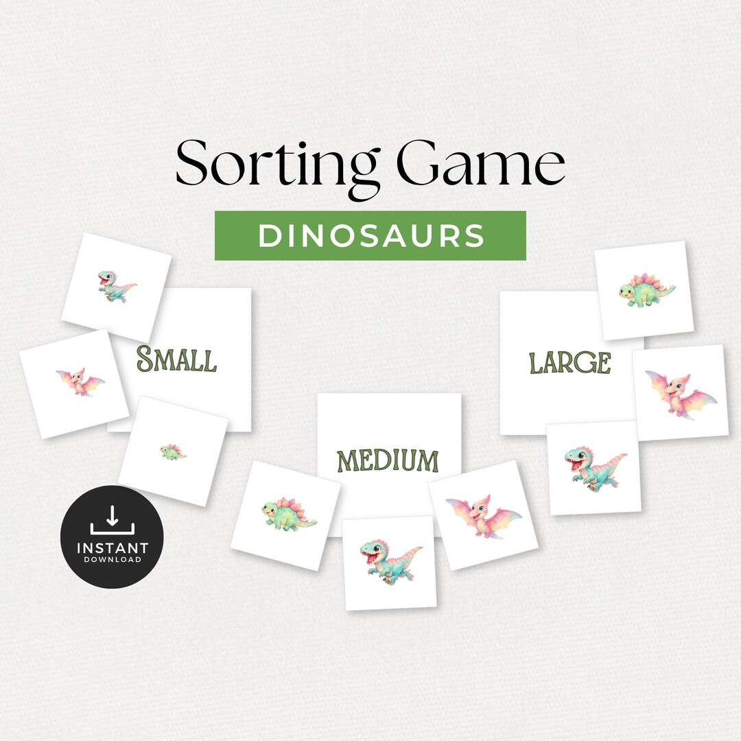 Dinosaur Size Sorting Activity | Preschool Math Printable | Small ...