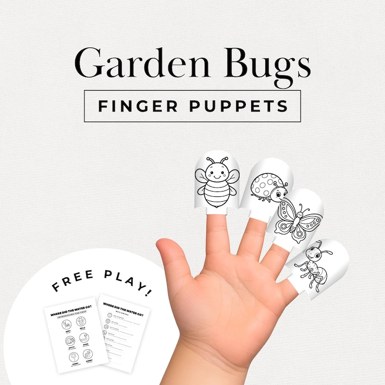 Garden Bug Finger Puppets Printable | Color Cut Play | Preschool ...