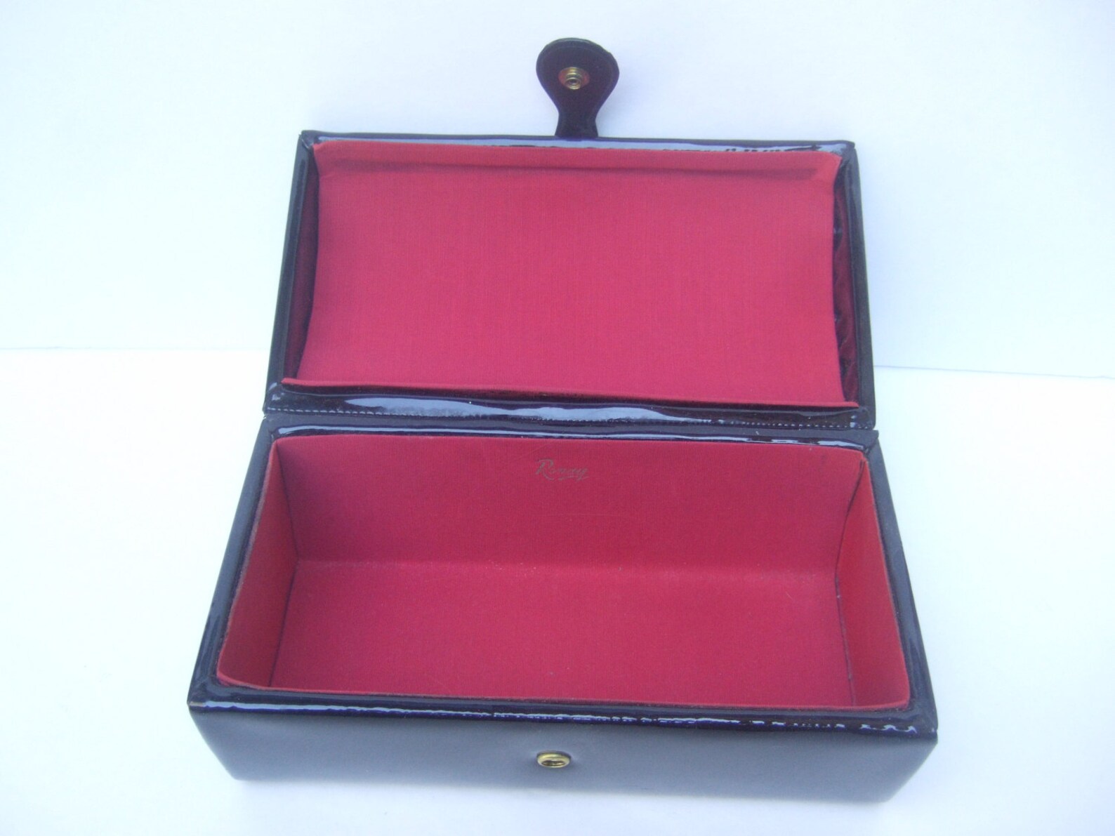 Mod Black Patent Vinyl Box Style Handbag C 1960 - Etsy