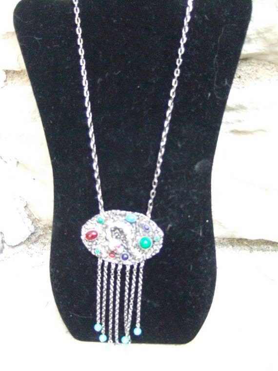 1970s Jeweled Gargoyle Pendant - Gem