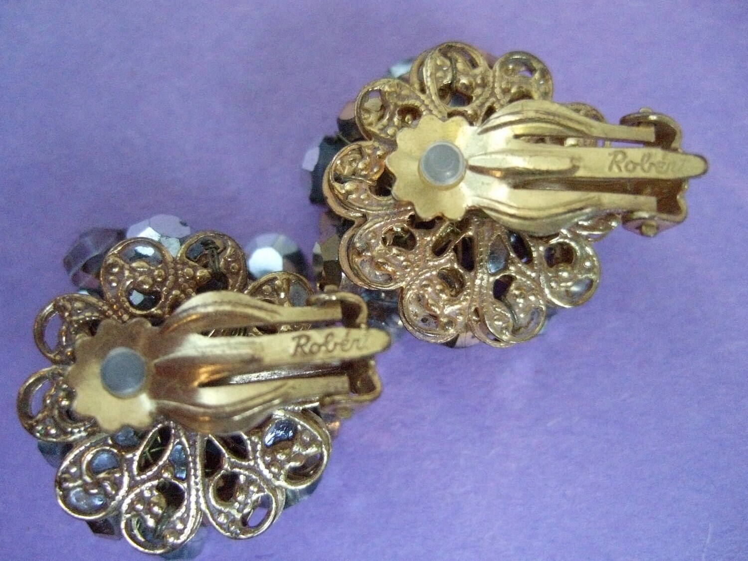 ROBERT Crystal Beaded Button Earrings C 1960 - Etsy
