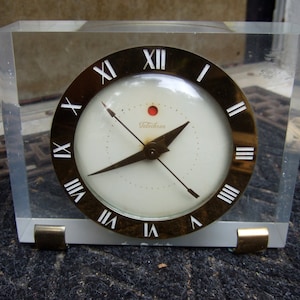 1950s Art Deco Lucite Clock by Telechron - Etsy