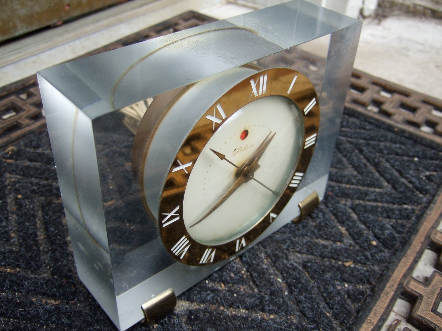 1950s Art Deco Lucite Clock by Telechron - Etsy