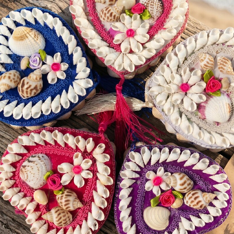 Handmade Heart Seashell Jewelry Box: Coastal Beach Keepsake Organizer ...