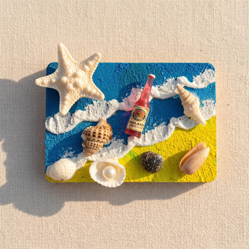 Handmade Beach Fridge Magnets, Seashell Ocean Coastal Decor, Nautical ...