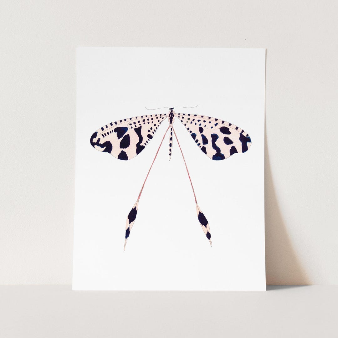 Pastel Pink Bug Art Print, Cute Watercolor Insect Painting, Nature ...