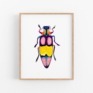 Beetle Art Print. Colorful Insect Art. Bright Bold Kids Room Decor ...