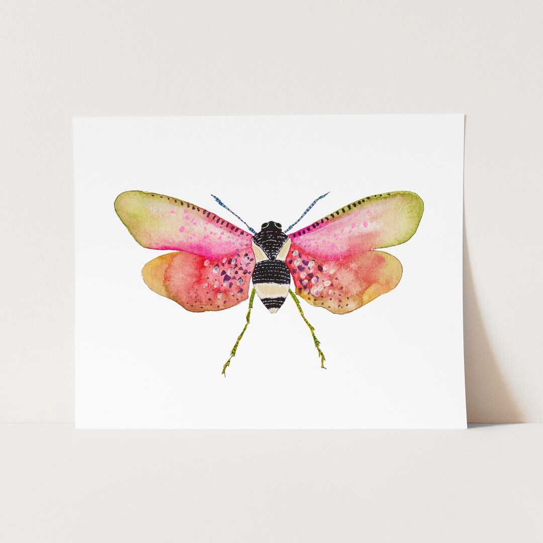 Watercolor Planthopper Art. Print. Cute Insect Art. Watercolor Bug Art ...