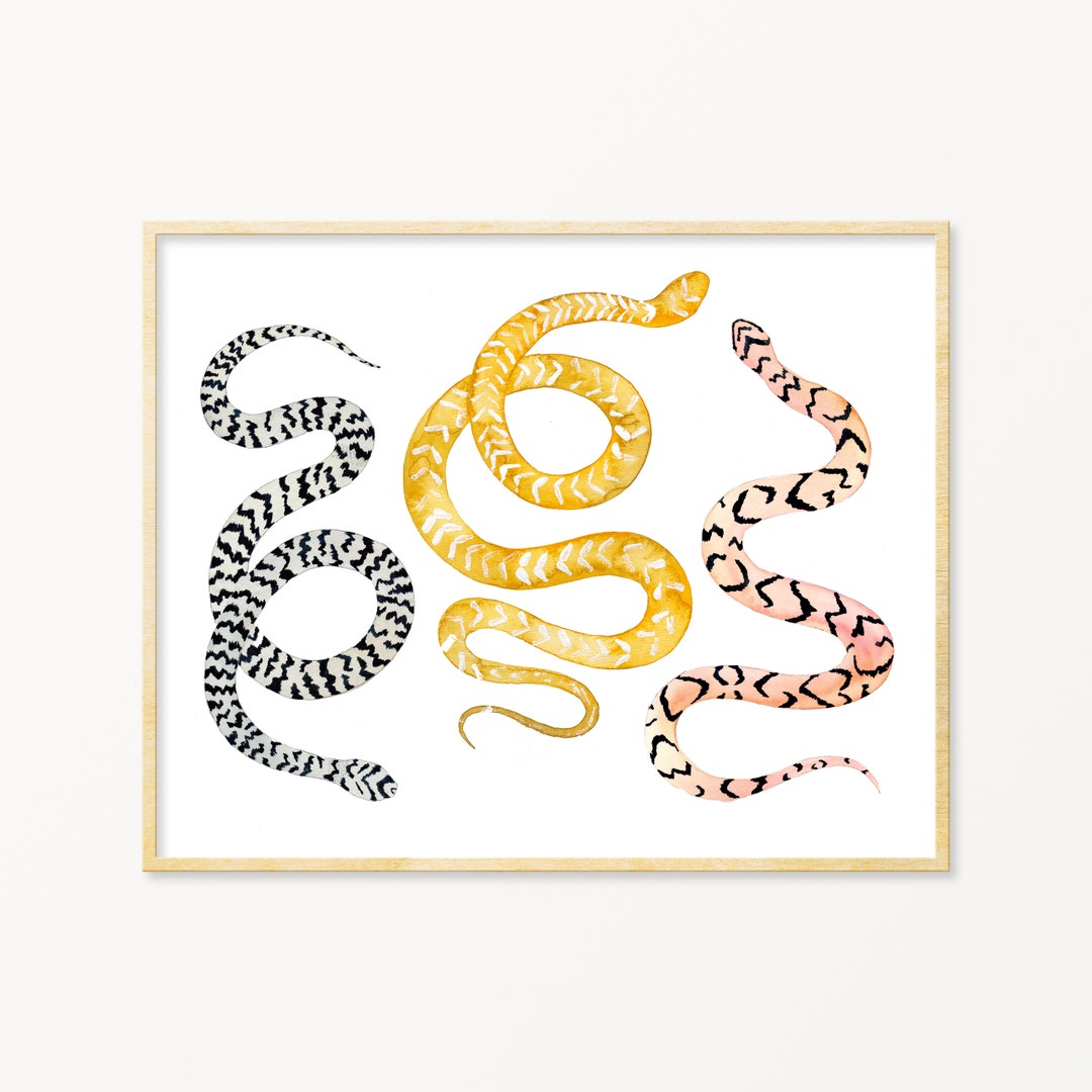 Colorful Snake Art Print. Fun Snake Art. Snake Painting. Play - Etsy