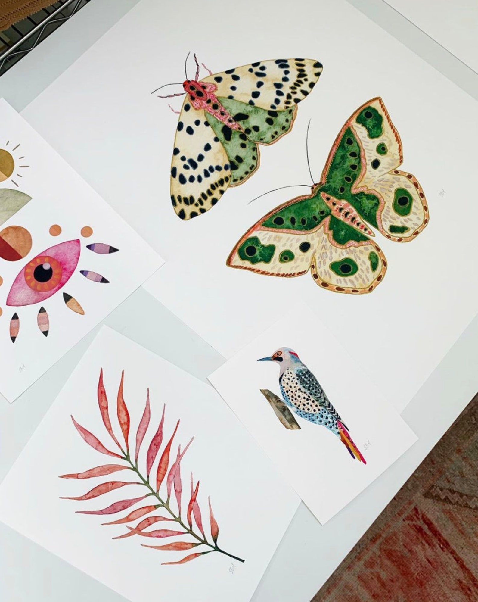 Green Moths Art Print. Fun Bug Art. Nursery Art. Moth - Etsy