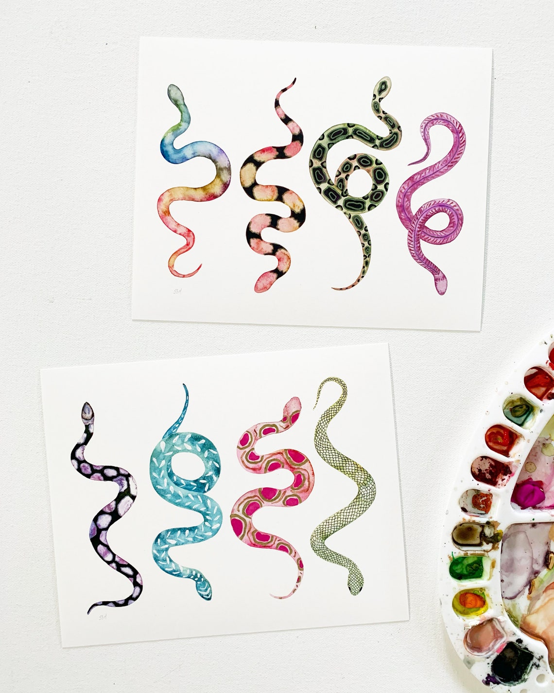 Colorful Watercolor Snakes Art Print. Nursery Decor. Kids Room - Etsy