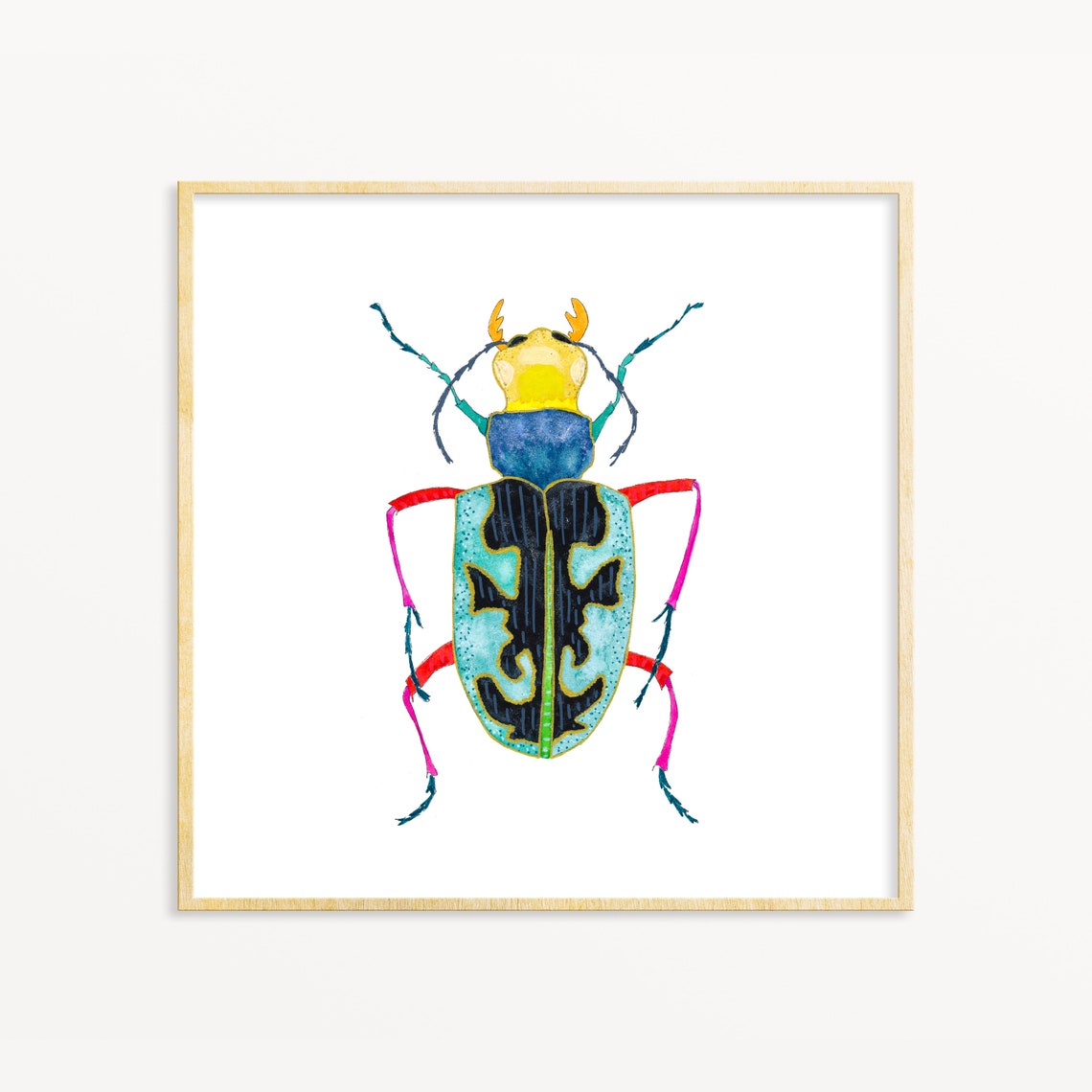 Colorful Bug Art Print. Nursery Art. Colorful Insect Art. | Etsy