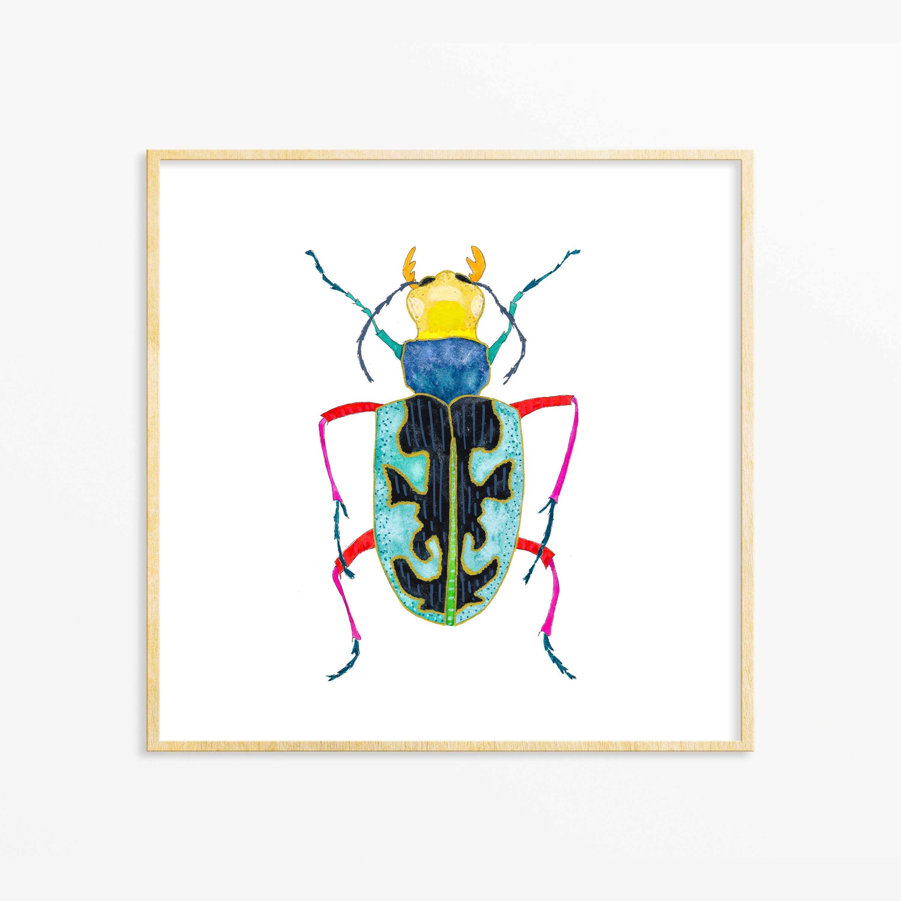 Colorful Bug Art Print. Nursery Art. Colorful Insect Art. | Etsy