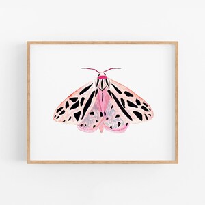 Pastel Watercolor Moth. Pink Winged Moth Art. Unique Nursery Decor ...