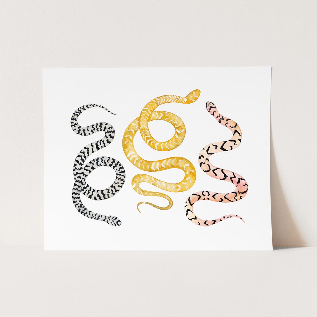Colorful Snake Art Print. Fun Snake Art. Snake Painting. Play Room Art ...