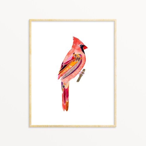 Red Cardinal Wall Art Watercolor Cardinal Art Print State - Etsy