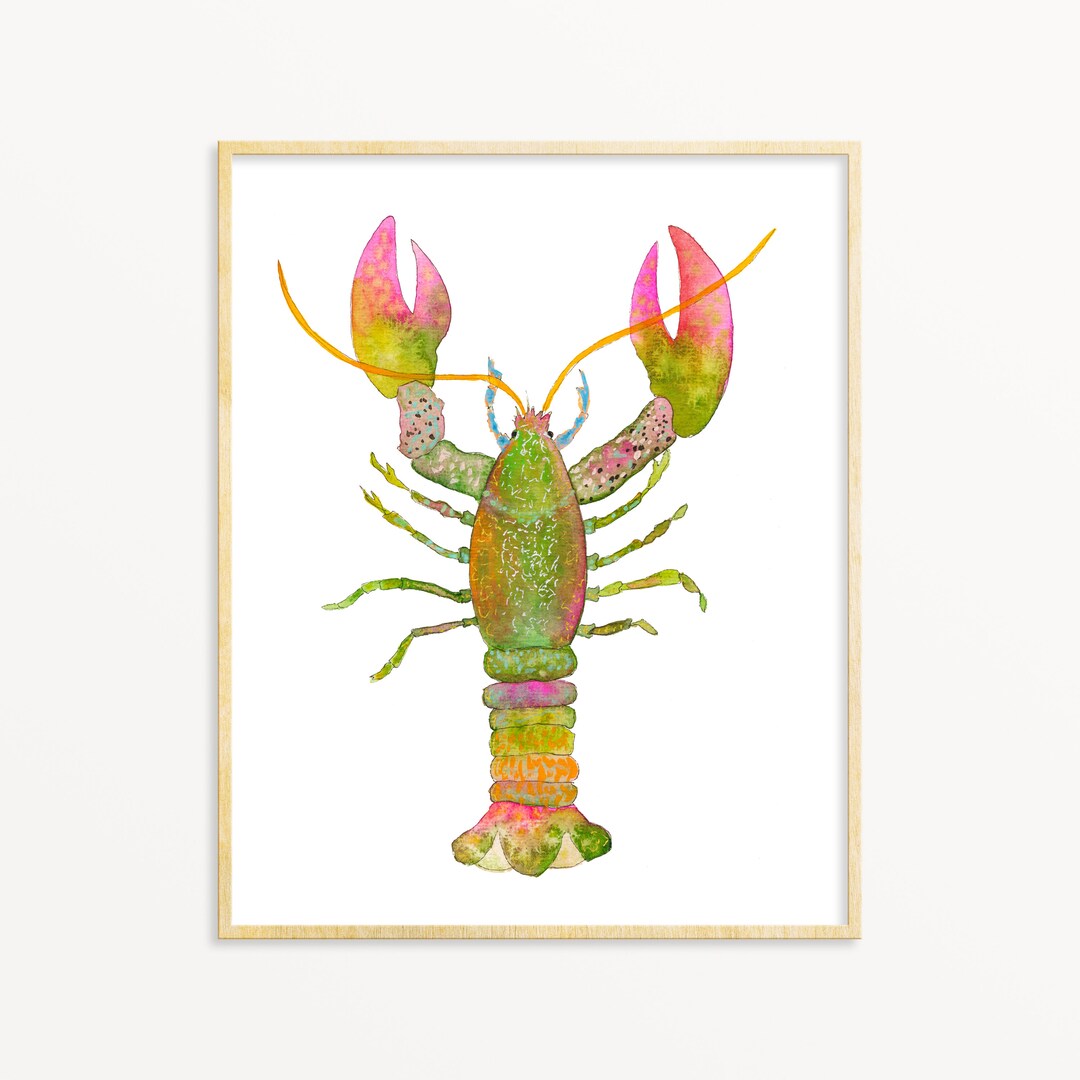 Lobster Art Print. Watercolor Lobster Art. Coastal Decor. Lobster Decor ...