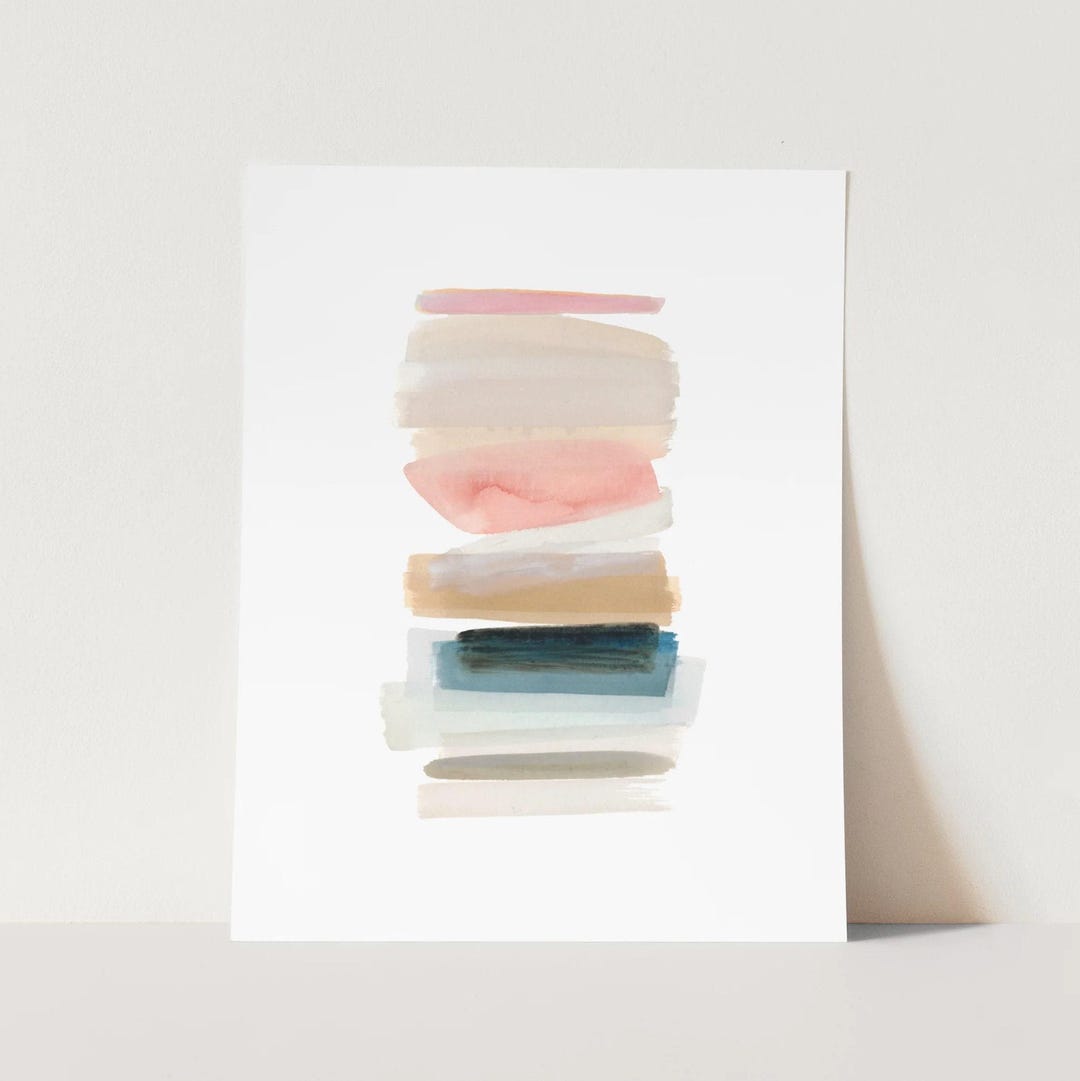 Chill Minimalist Watercolor Abstract Art Print, Earth Tone Minimalist ...