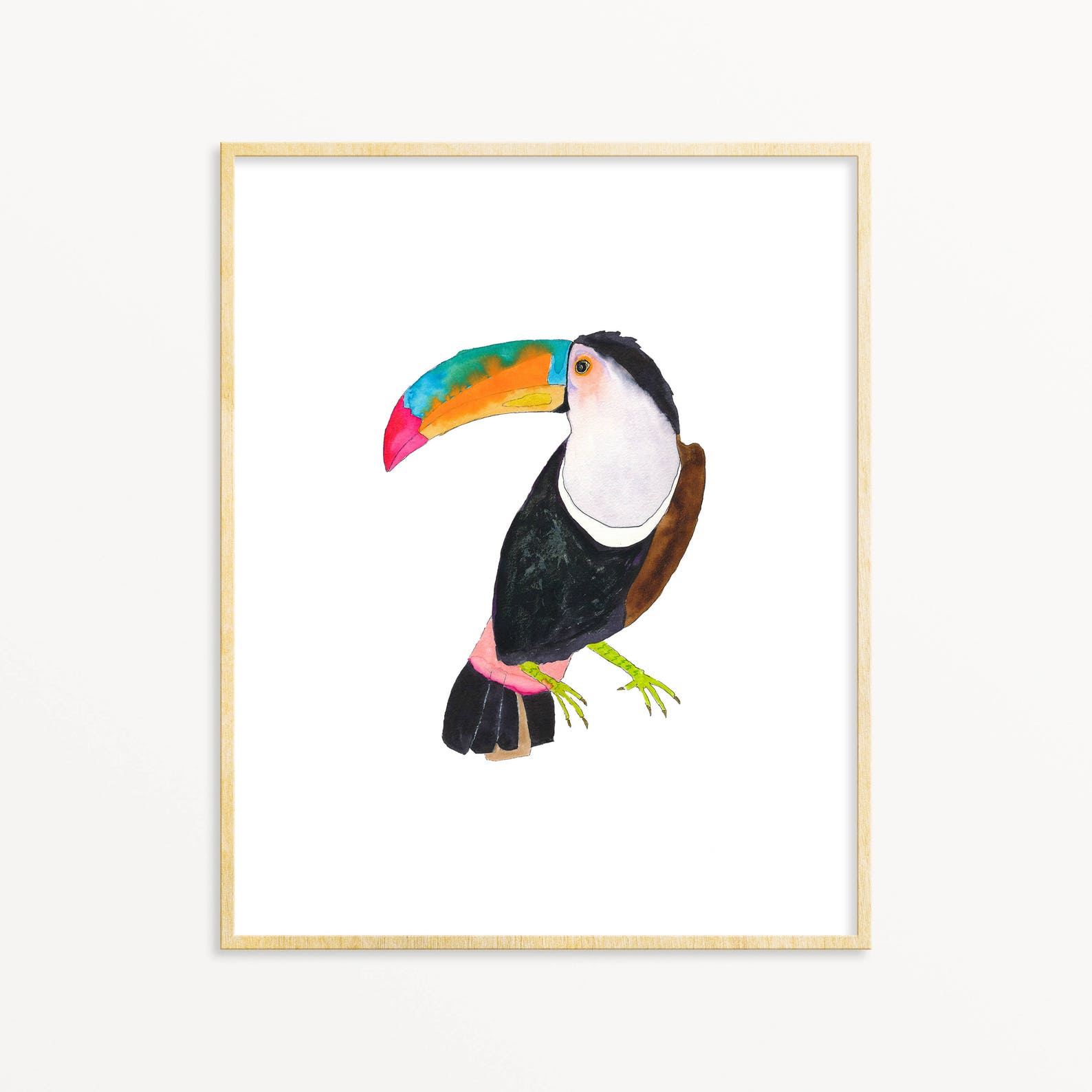 Toucan Watercolor Art Print. Tropical Rain Forest Wall Art. | Etsy