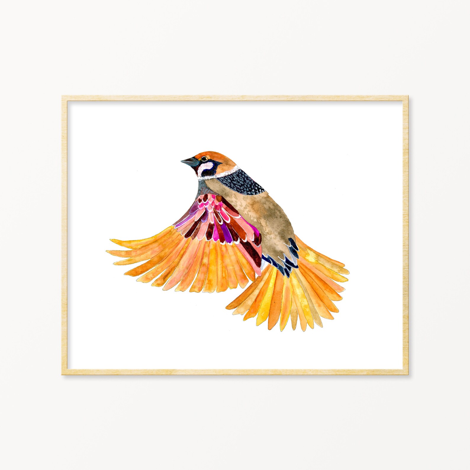 Bird in Flight Art Print. Sparrow Watercolor Art. Nature - Etsy