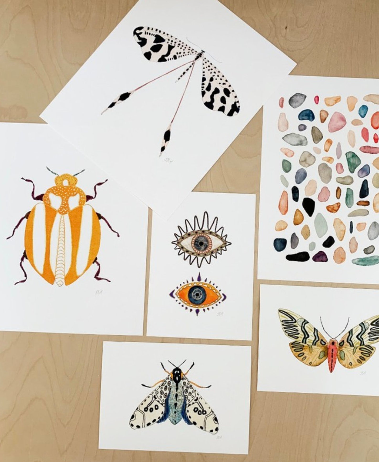 Cute Bug Art Print. Pretty Watercolor Insect Art. Pastel Pink | Etsy