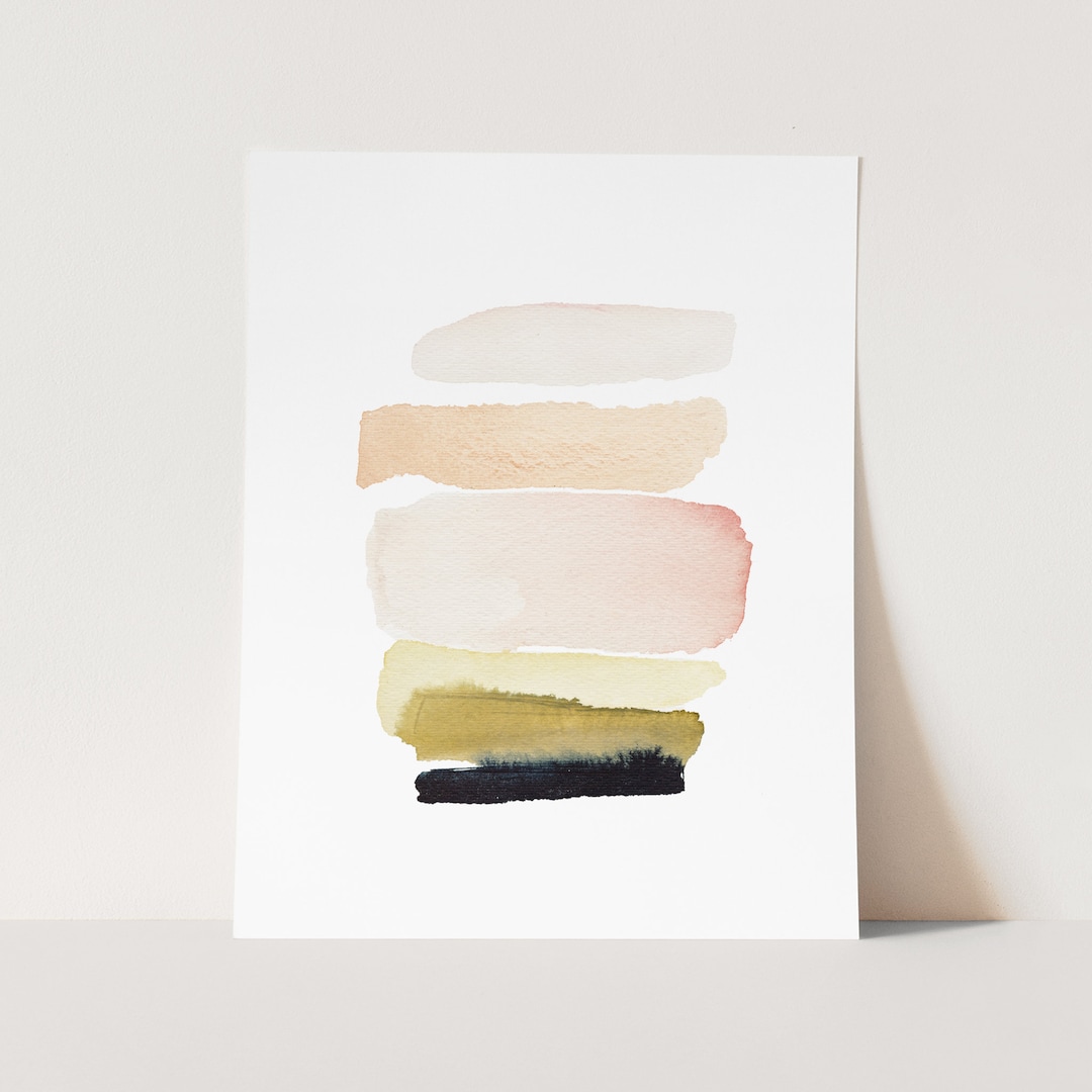 Chartreuse and Blush Abstract Art Print. Dorm Decor. Modern Minimalist ...