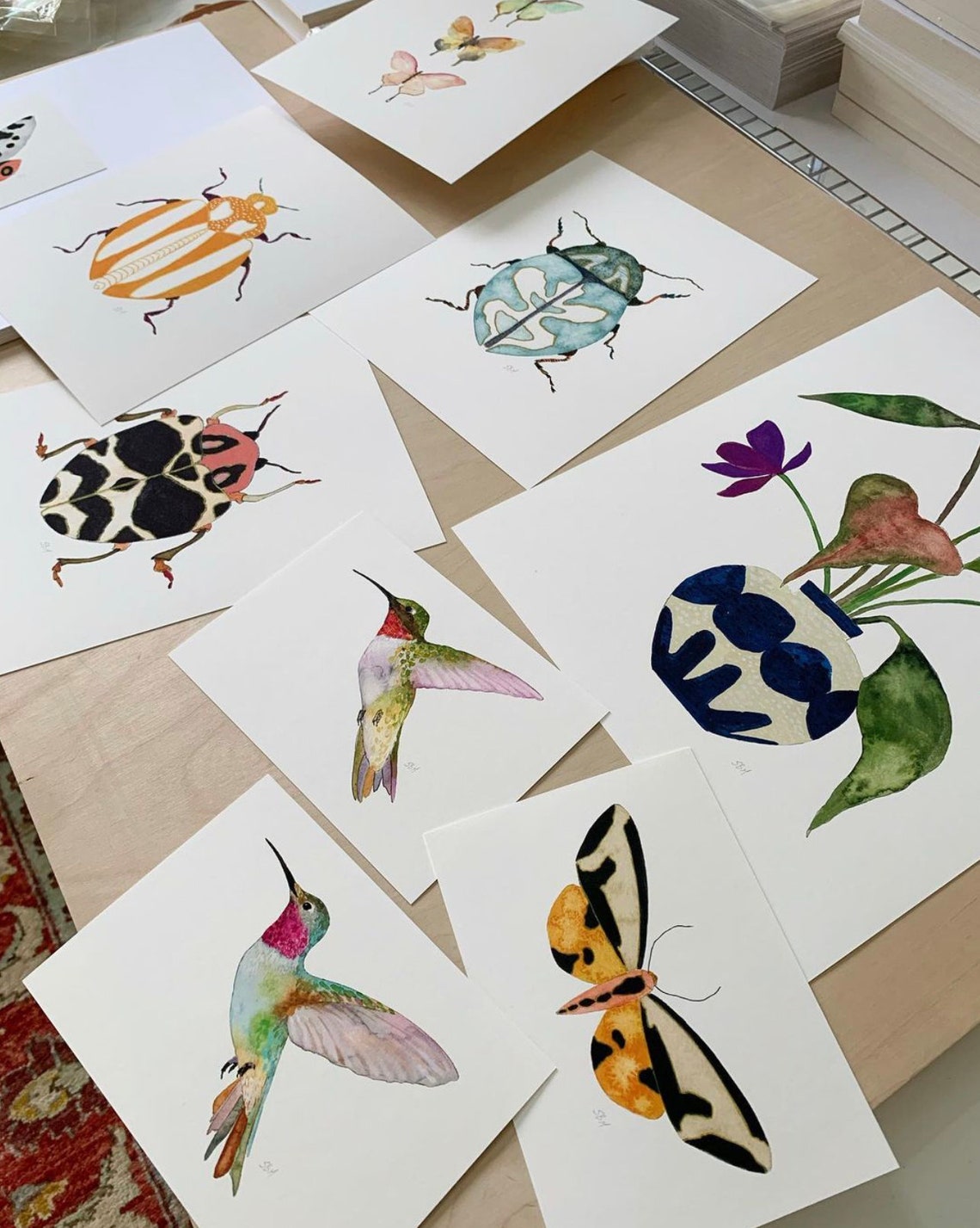 Light Blue Beetle Art Print. Pretty Bug Art. Nature Decor. | Etsy