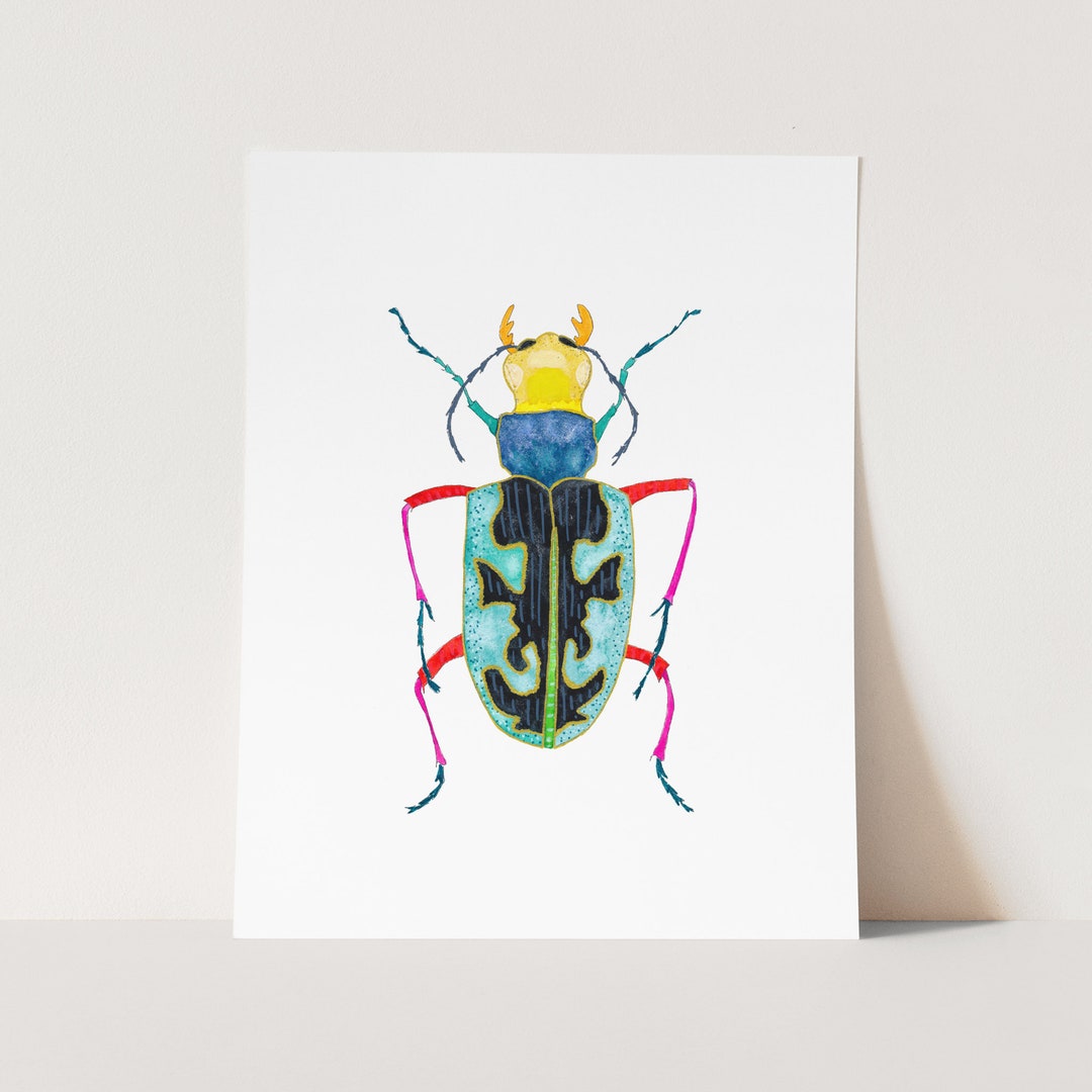 Colorful Bug Art Print. Nursery Art. Colorful Insect Art. Bright Bold ...