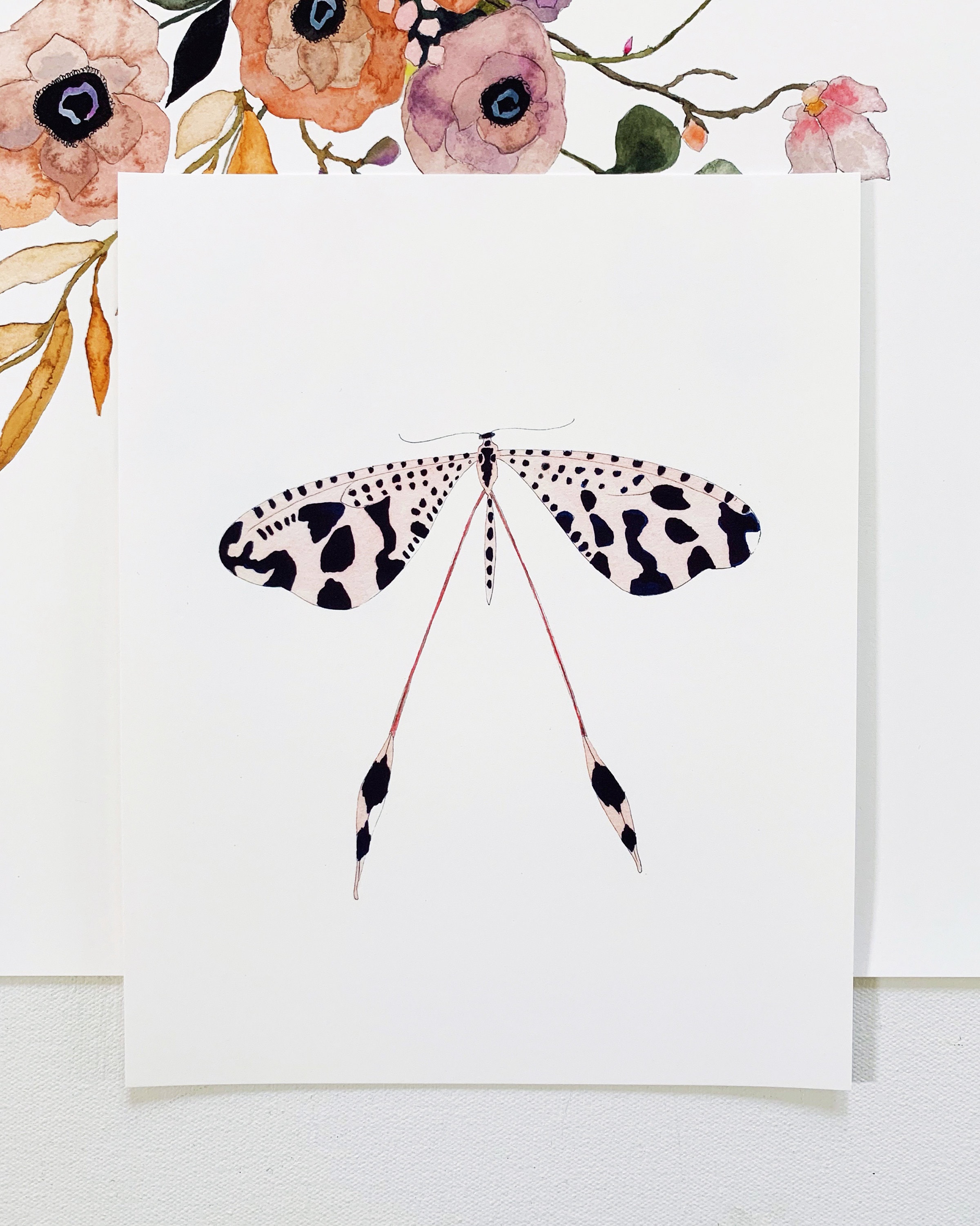 Cute Bug Art Print. Pretty Watercolor Insect Art. Pastel Pink | Etsy