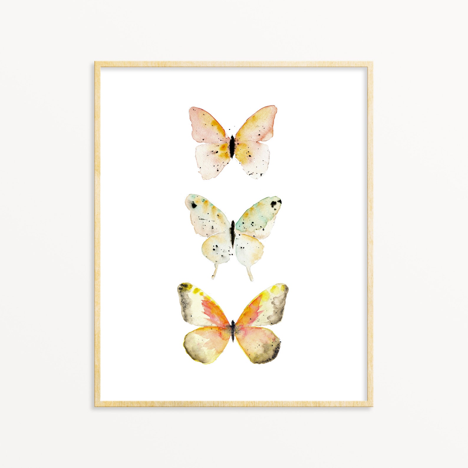 Watercolor Butterfly Art Print. Soft Orange Butterfly Poster. - Etsy