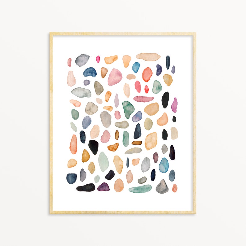 Ocean Pebbles Art Print. Coastal Decor. Beach House Art. Beach | Etsy